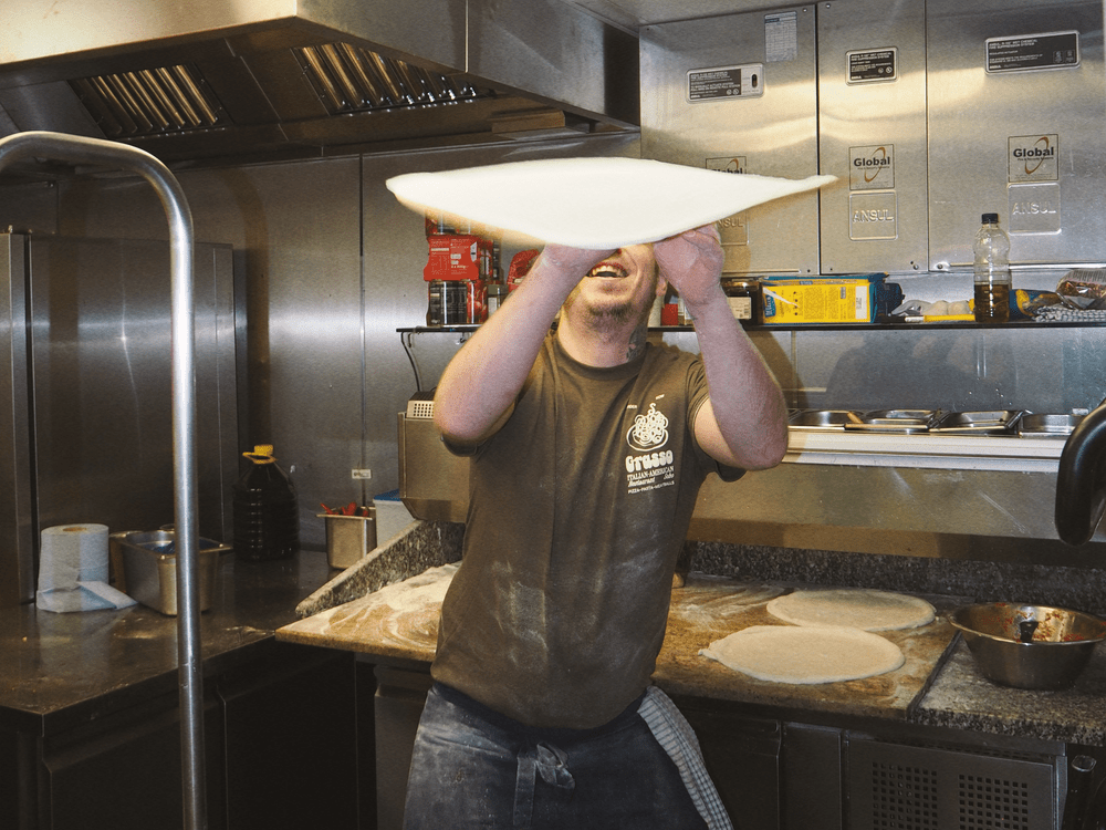 Food menu — Grasso Italian-American restaurant, Soho, London.