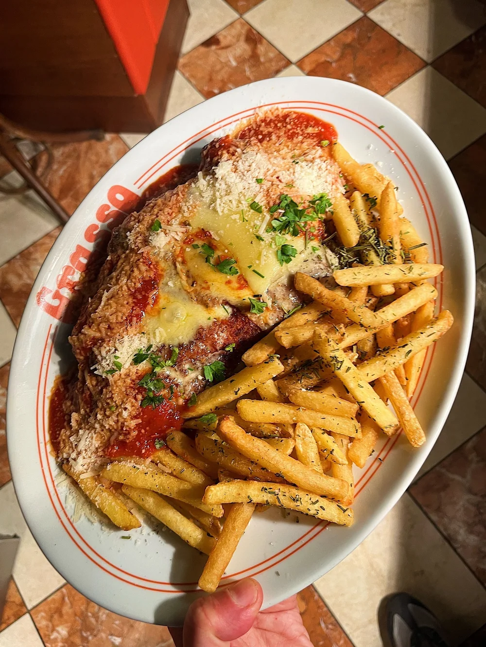 Grasso main course menu — Grasso Italian-American restaurant, Soho, London.