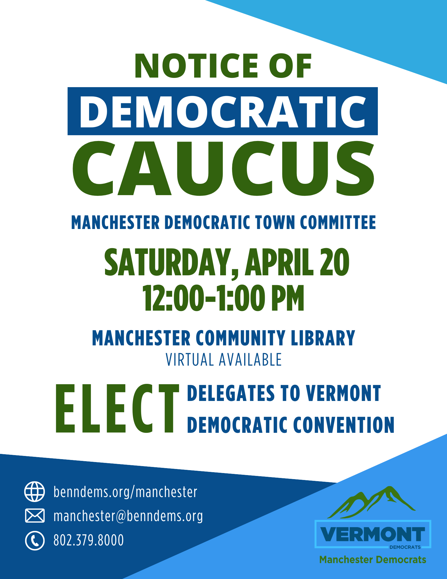 Manchester Town Committee — Bennington County Vermont Democrats