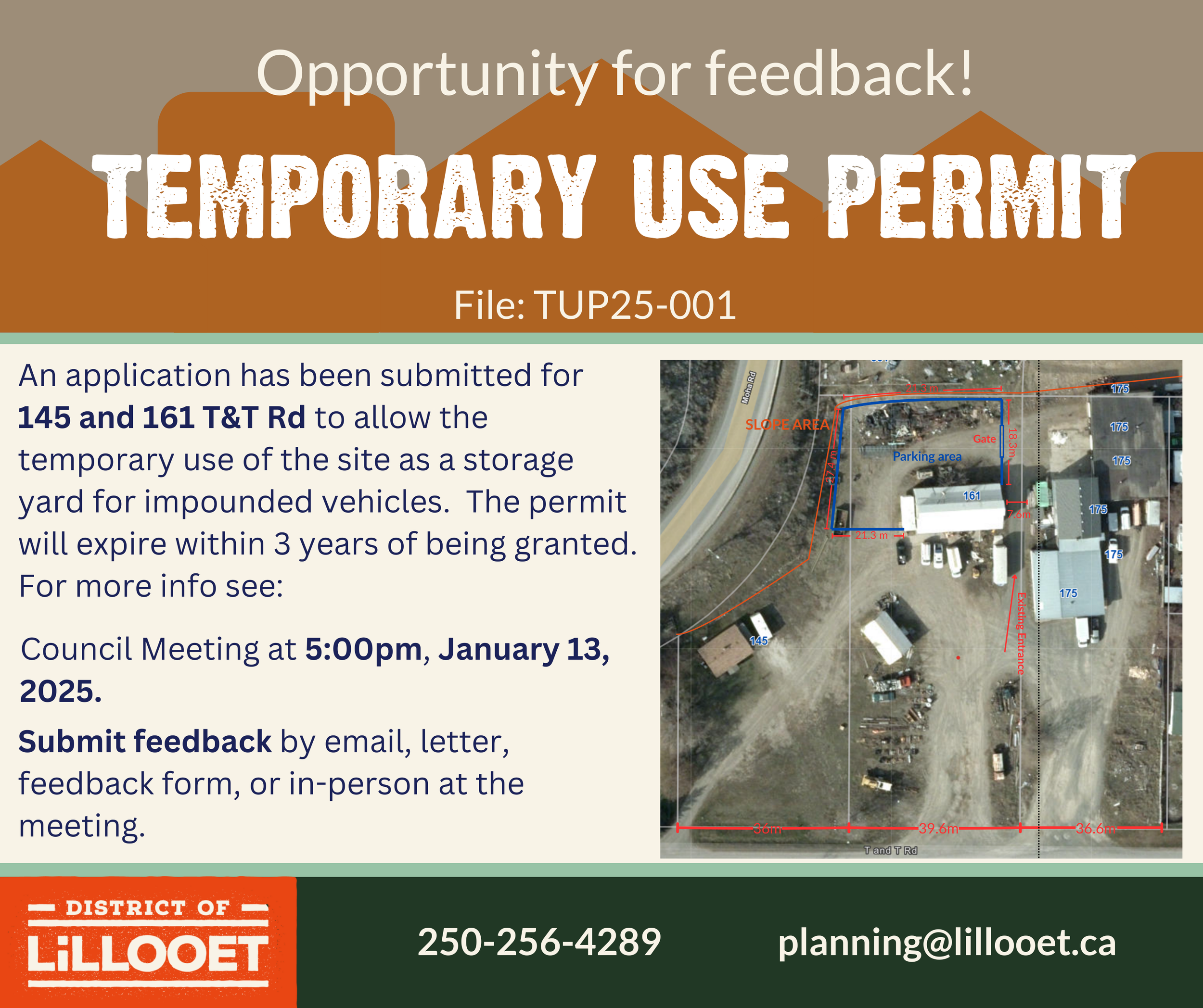 Notice of Public Hearing - Temporary Use Permit at 145 & 161 T&T Rd ...