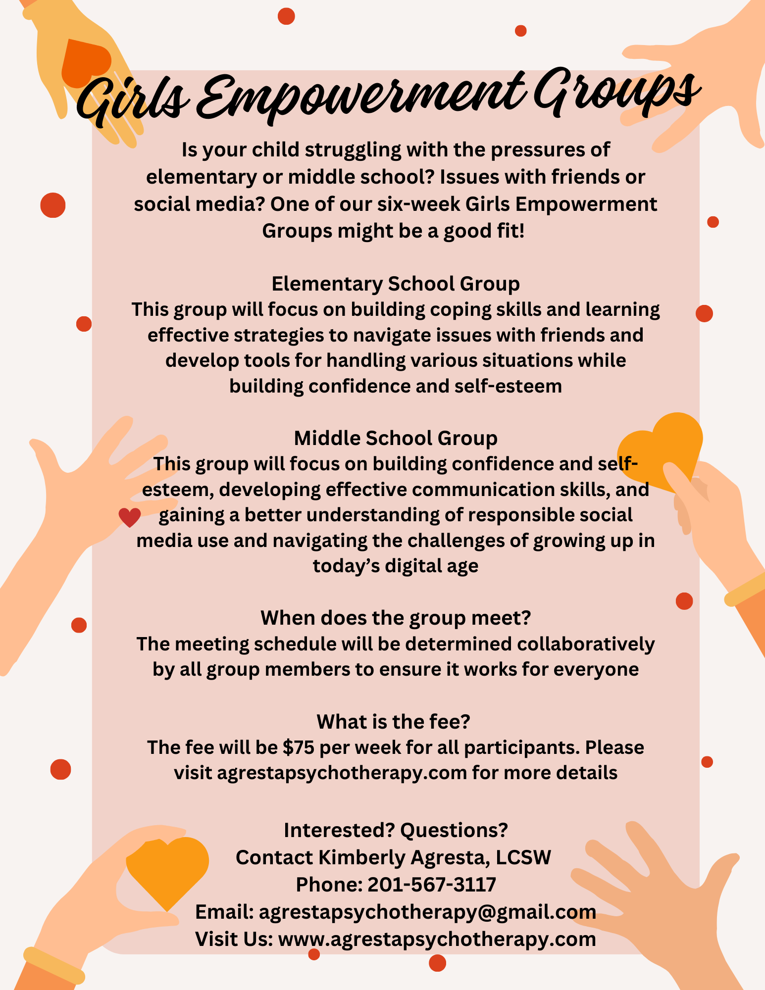 Girls Empowerment Groups — Agresta Pyschotherapy Group