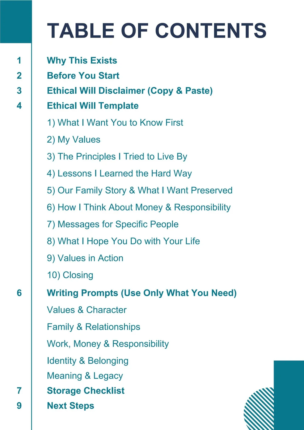 LM - Ethical Will and Legacy Planning Template — James Hayes ...