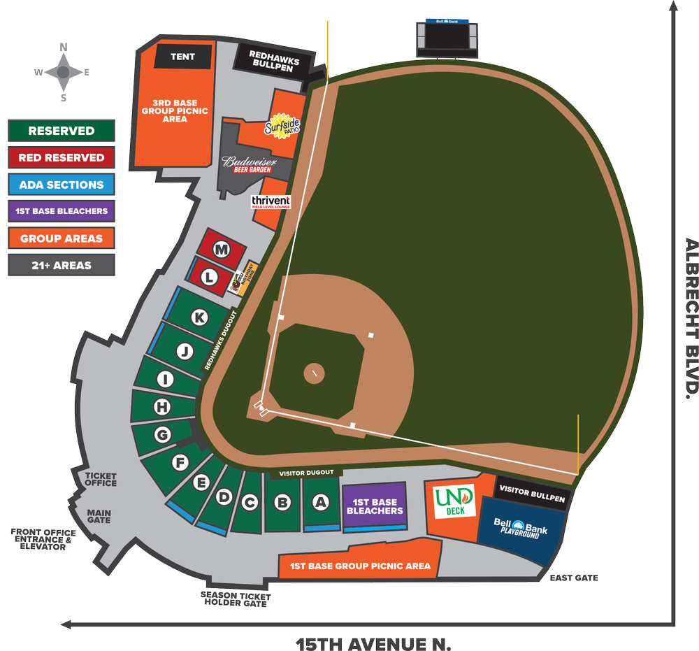 Stadium Map — Fargo-Moorhead RedHawks Baseball