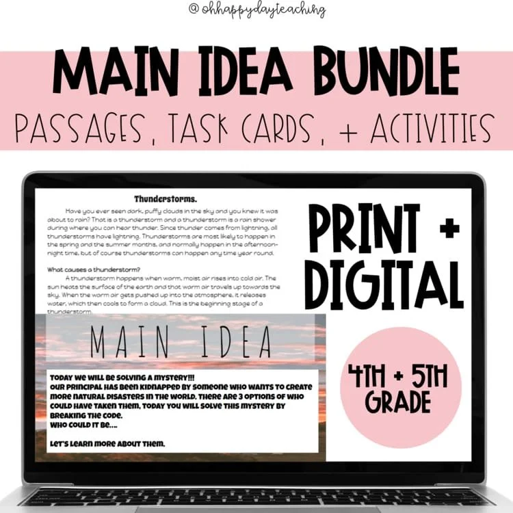 Fun and Easy Ways to Teach Main Idea in Upper Elementary — Oh Happy Day ...