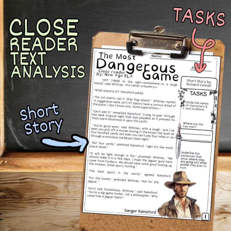The Most Dangerous Game Short Story Lesson Plans — Benjamin Helton