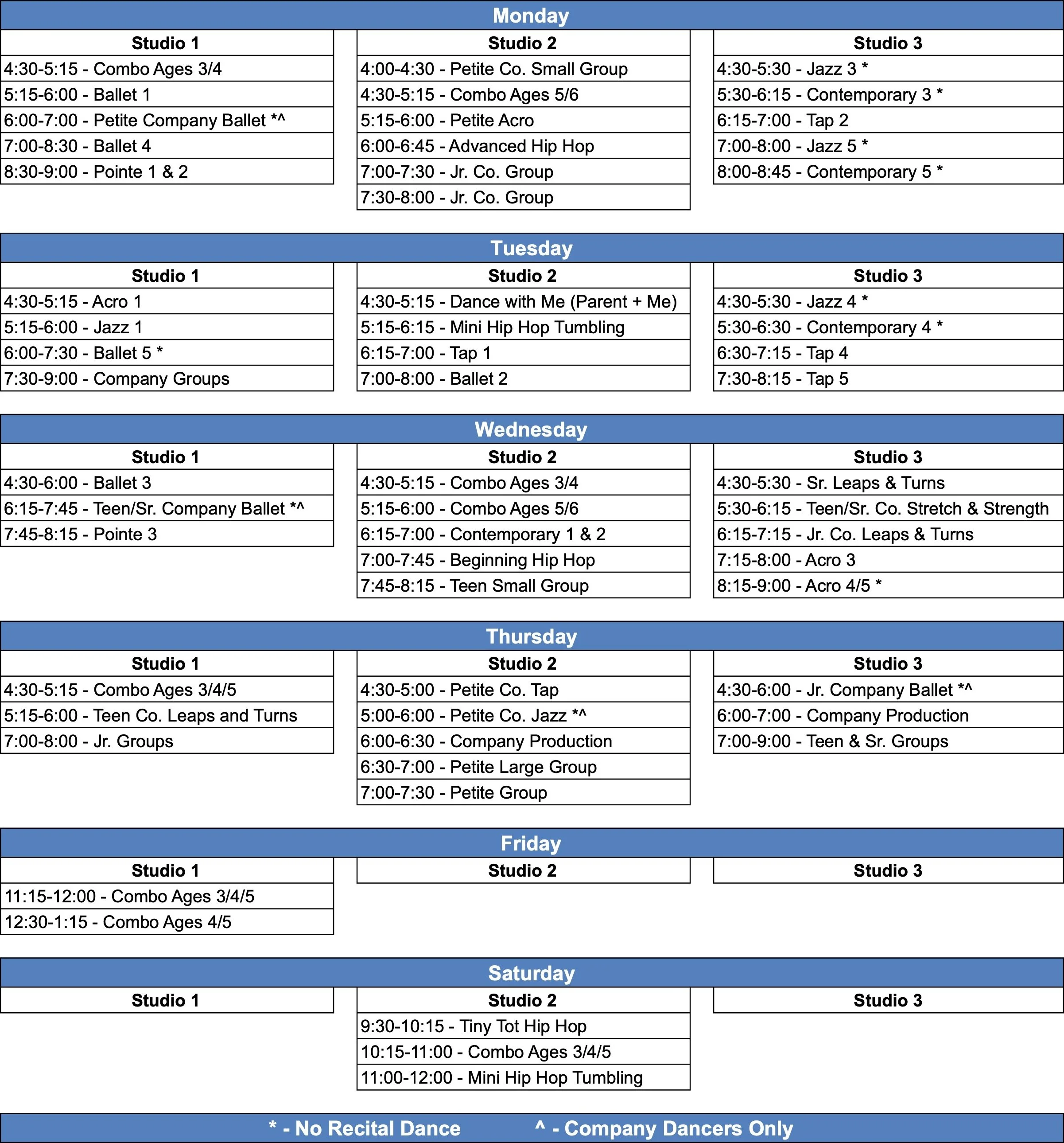 2024/25 Classes — Danceworks KC