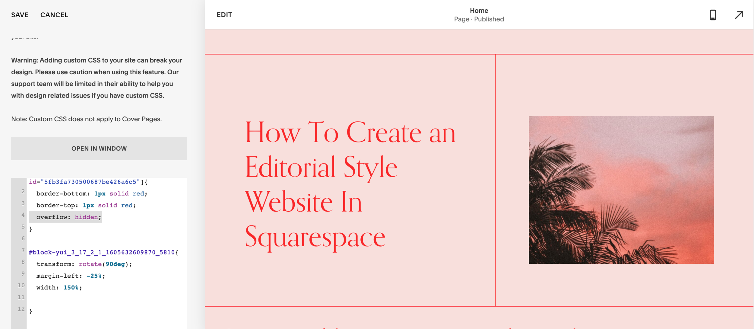 How To Add Section Borders To Create An Editorial-style Squarespace ...