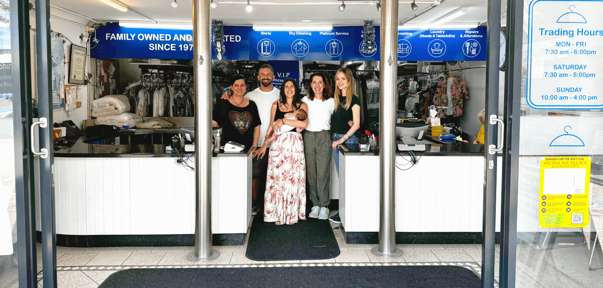 Blue & White Dry Cleaners