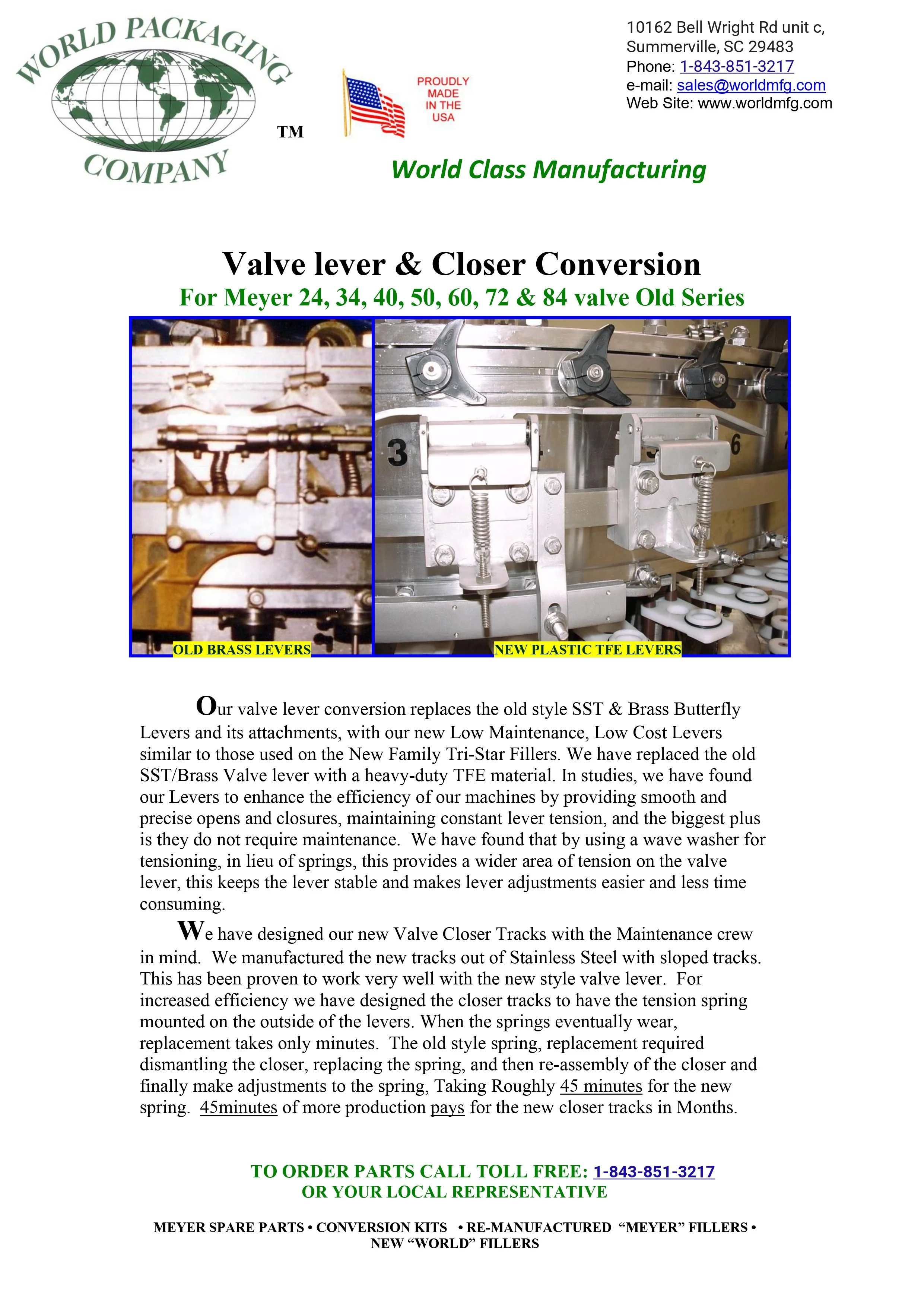 5 - Valve Lever/Closer Conversion — World Packaging Company