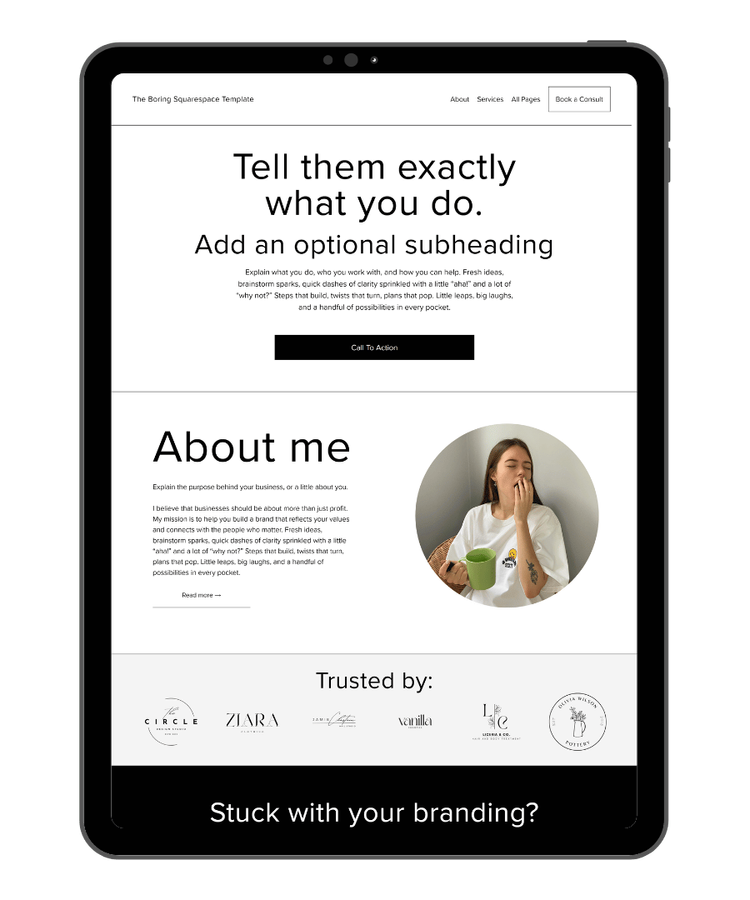 The Boring Squarespace Template | JPK Design Co