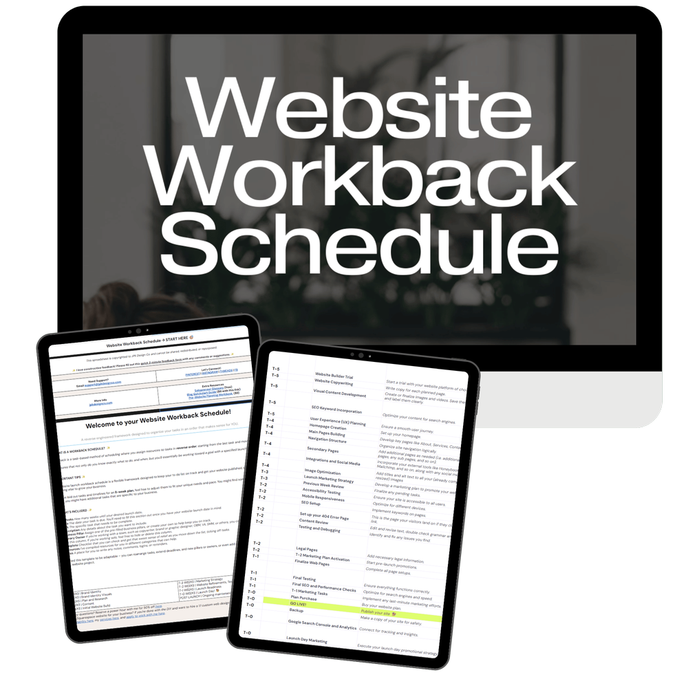 Website Project Plan Template: Workback Schedule | JPK Design Co