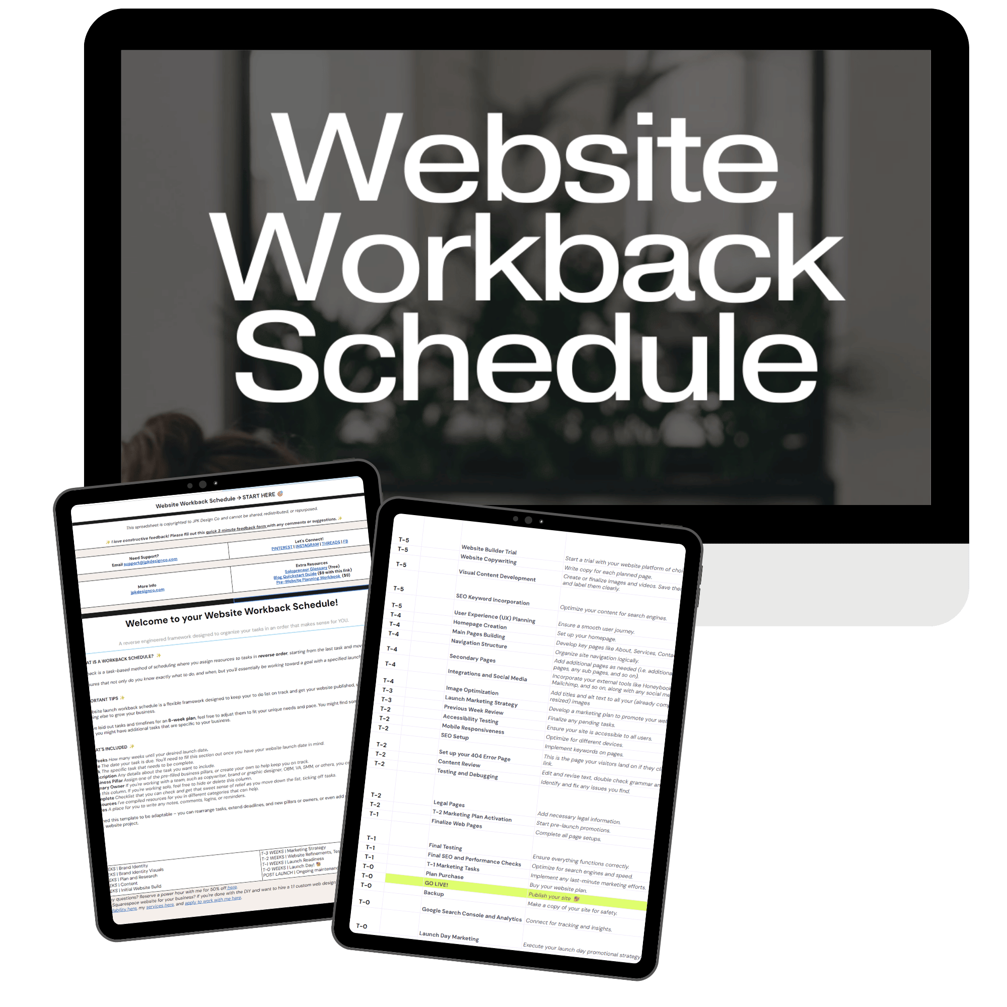 Website Project Plan Template: Workback Schedule | JPK Design Co
