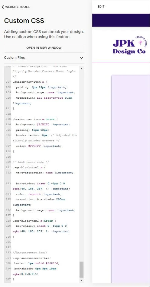 Squarespace CSS for Beginners | JPK Design Co