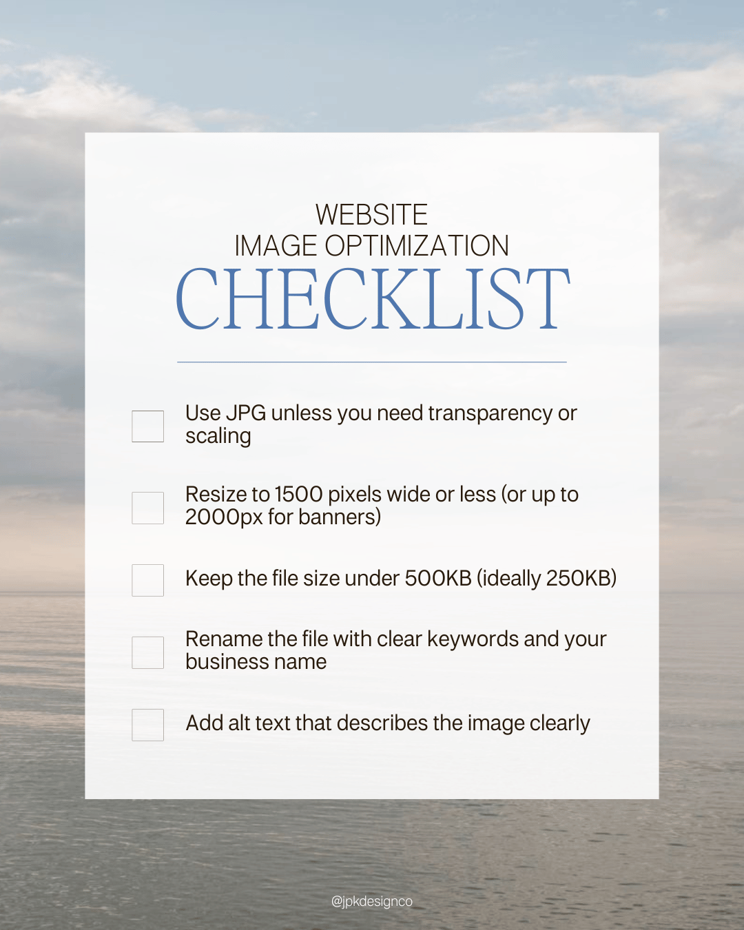 How (and Why) To Optimize Images in Squarespace | JPK Design Co - Squarespace Web Designer for ...