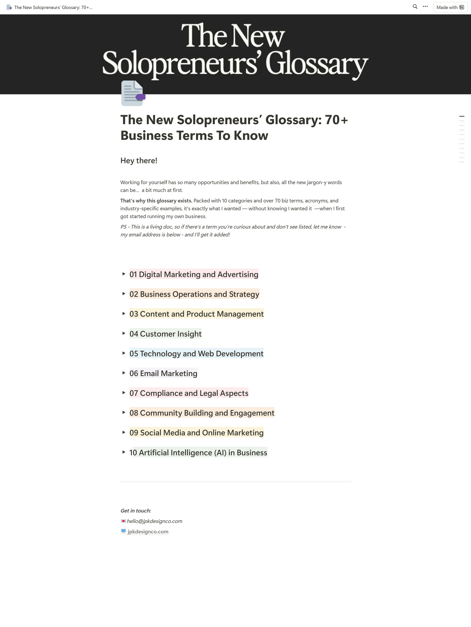 Business Terminology: 70+ Terms Every Solopreneur Needs to Know | JPK ...