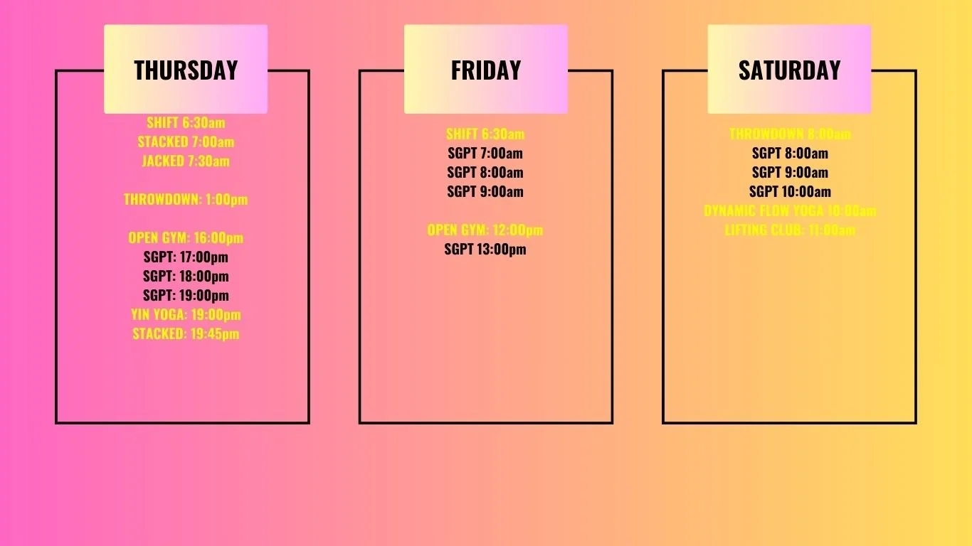 Schedule — Misfit Gym Walthamstow