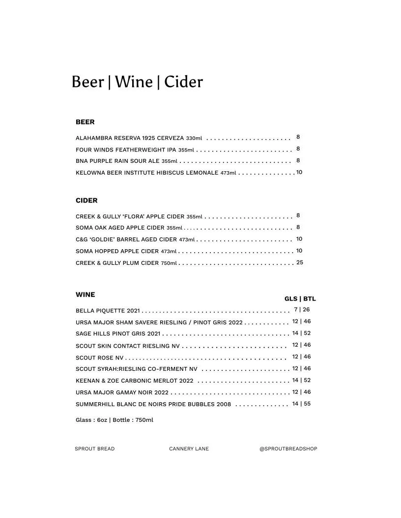 Menu (Copy) — Sprout Bread