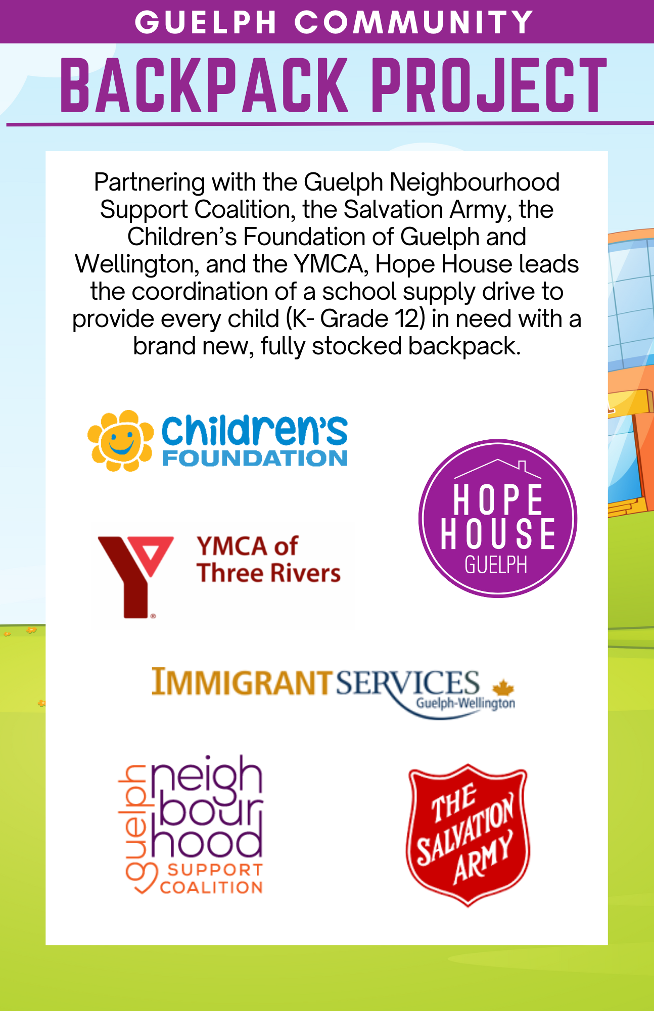 Backpack Project Programs — Hope House Guelph