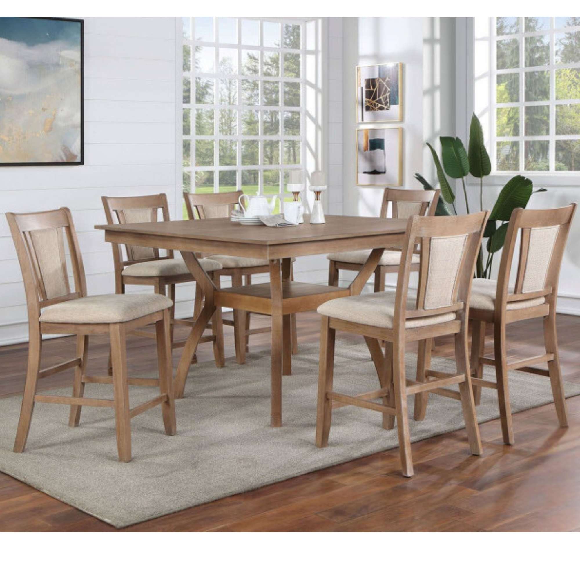Austin 7-Piece Counter Height Dining Set - Jem Furniture Store