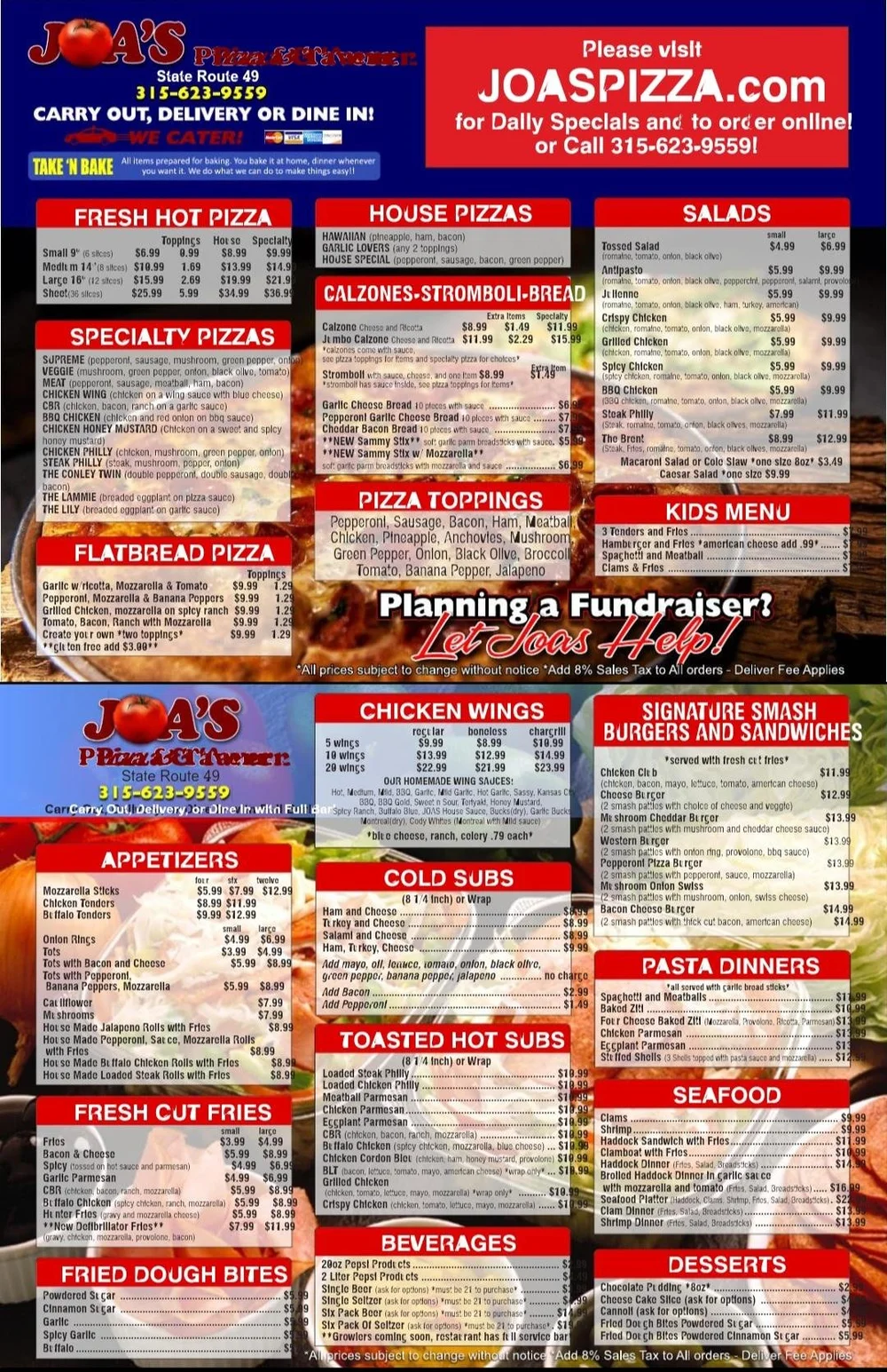 Menu — Joa's Pizza