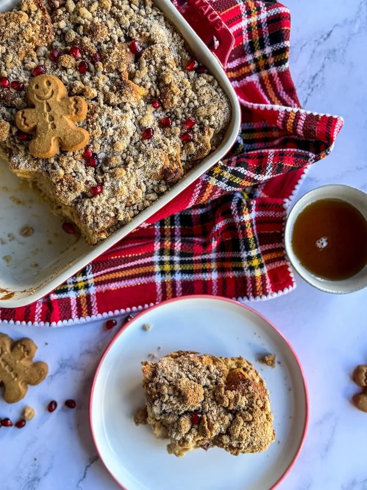 Easy Gingerbread Overnight French Toast Casserole — Protein Snack Queen