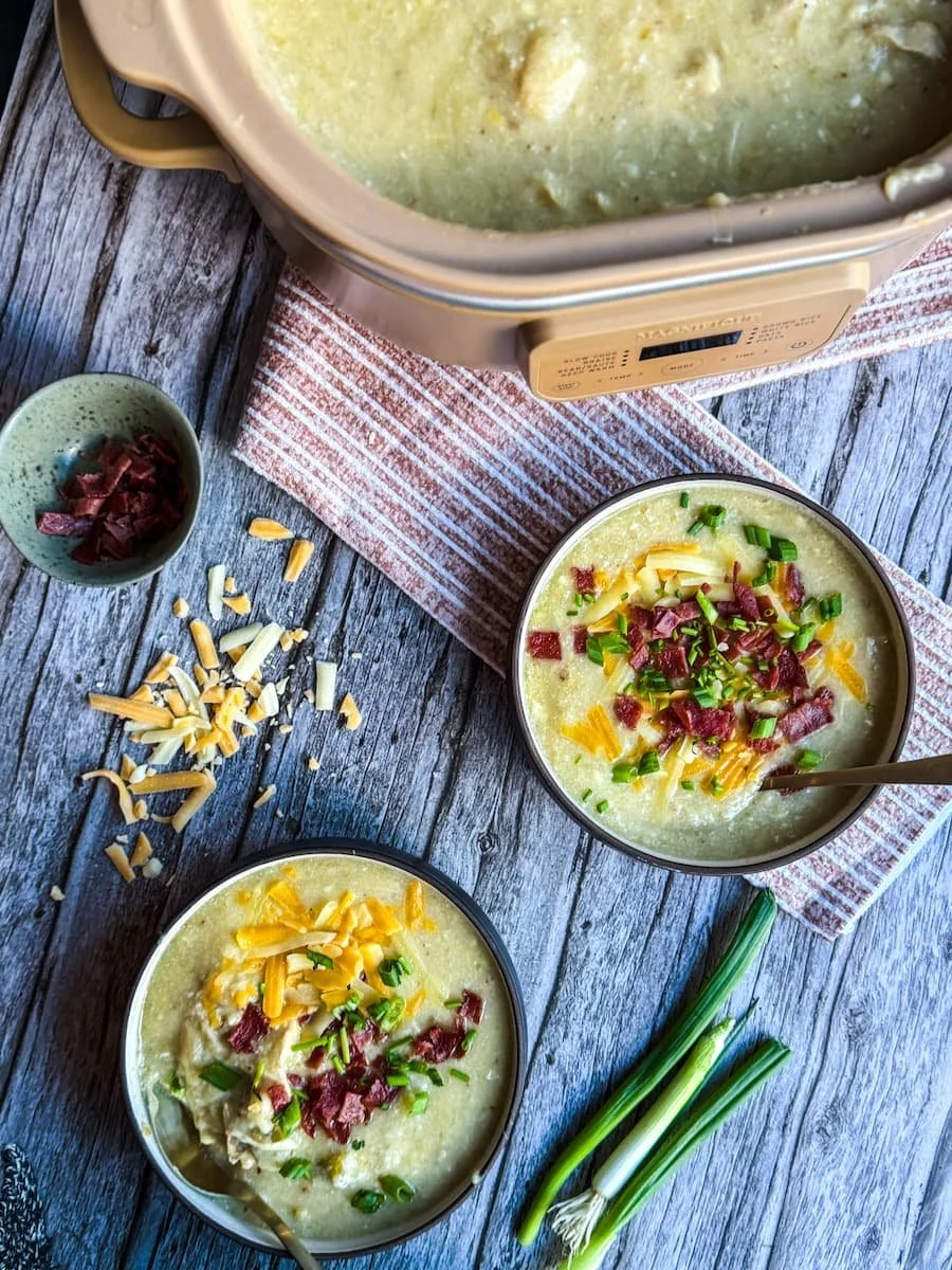Slow Cooker Potato and Leek Soup (Healthy & Easy) — Protein Snack Queen