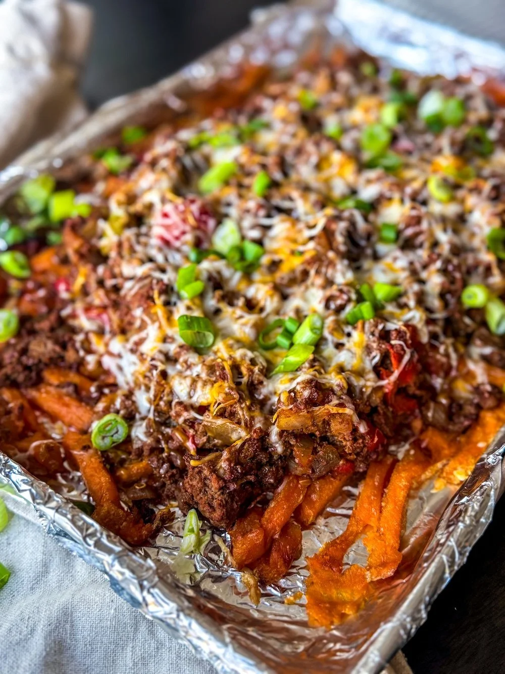 Chili Cheese Fries with Sweet Potatoes (High-Protein, Healthy Comfort ...