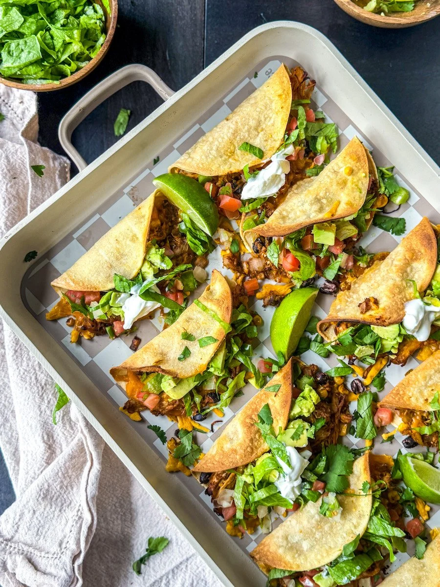 The Easiest Sheet Pan Crispy Chicken Tacos Recipe — Protein Snack Queen