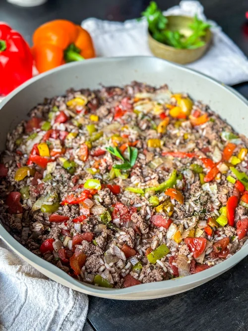 Easy Deconstructed Stuffed Pepper Skillet Recipe — Protein Snack Queen