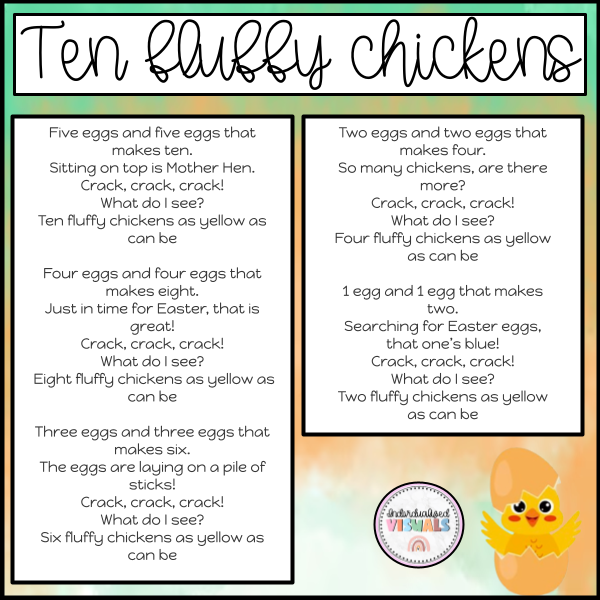 Cute Easter Song for Kids - 10 Fluffy Chickens — Individualized Visuals