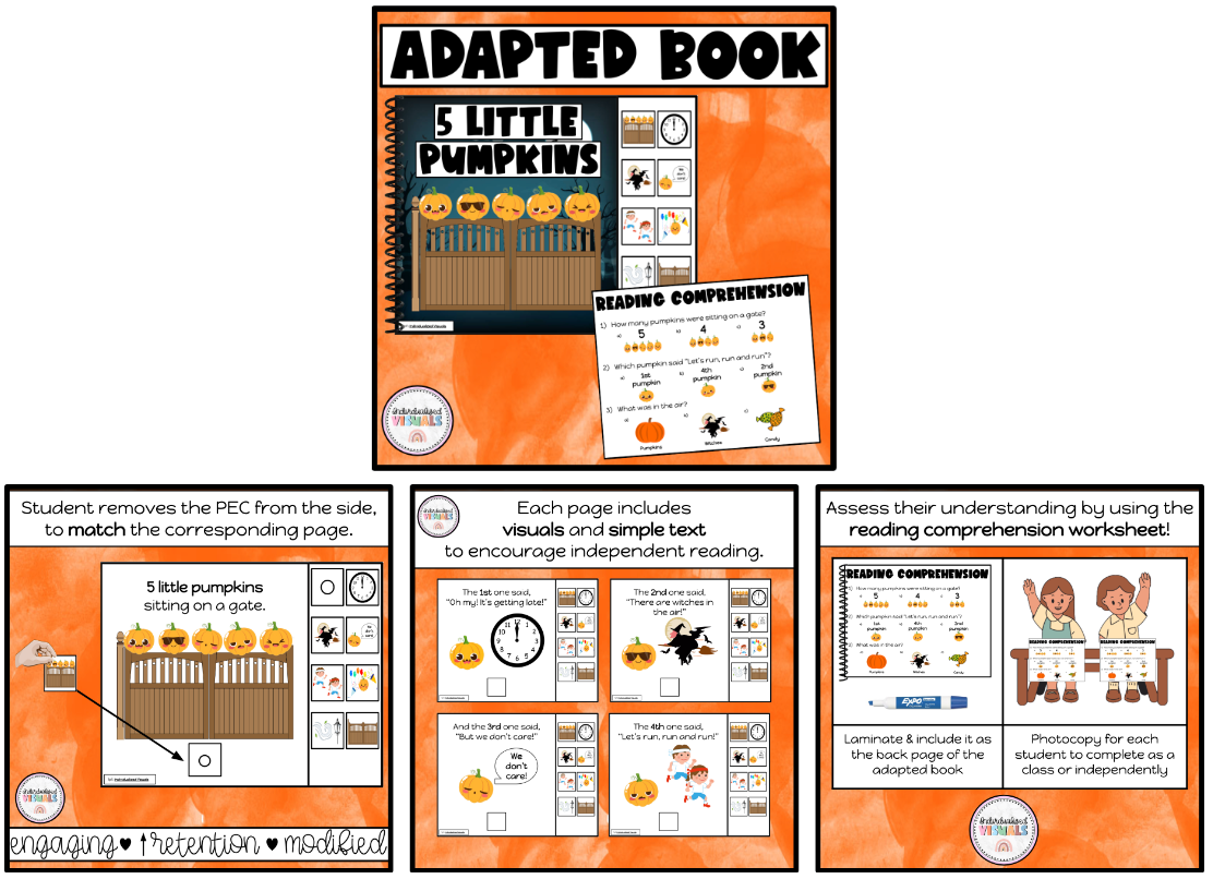 5 Little Pumpkins ADAPTED BOOK — Individualized Visuals