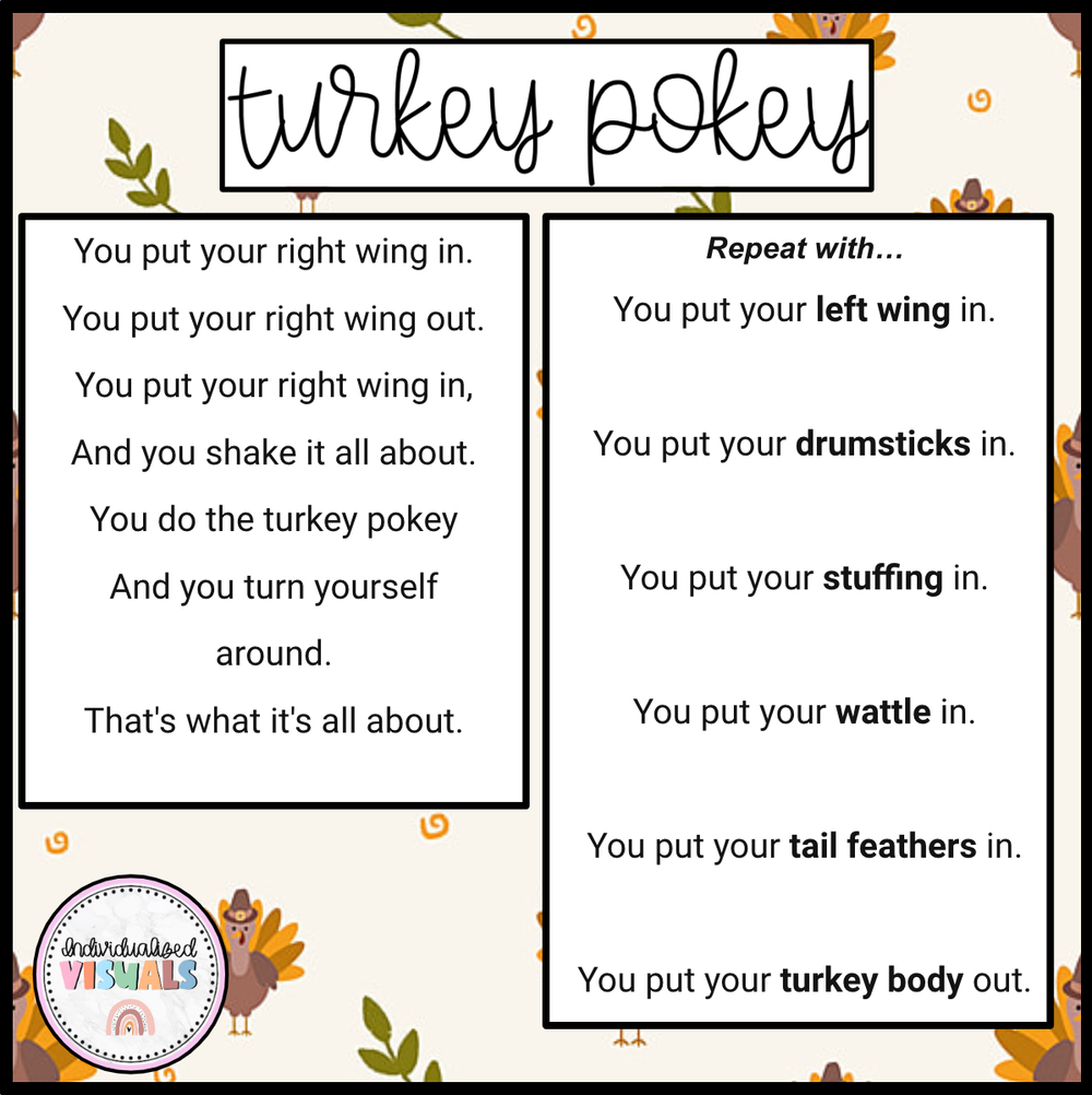 Turkey Pokey Song Activity for Spec Ed — Individualized Visuals