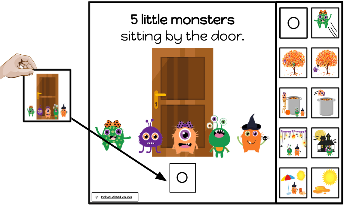 5 Little Monsters Halloween Song Activity — Individualized Visuals