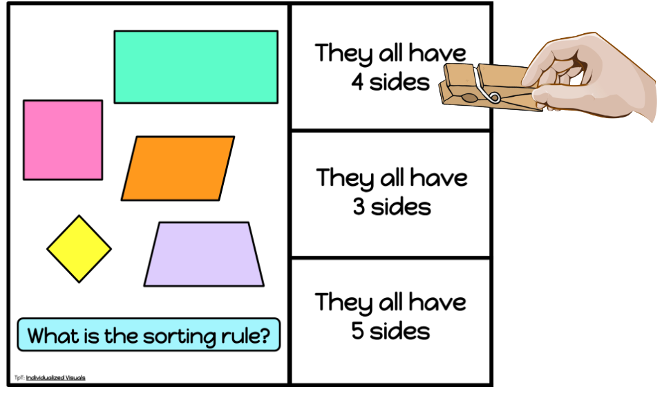 Sorting 2D & 3D Shapes TASK CARDS — Individualized Visuals
