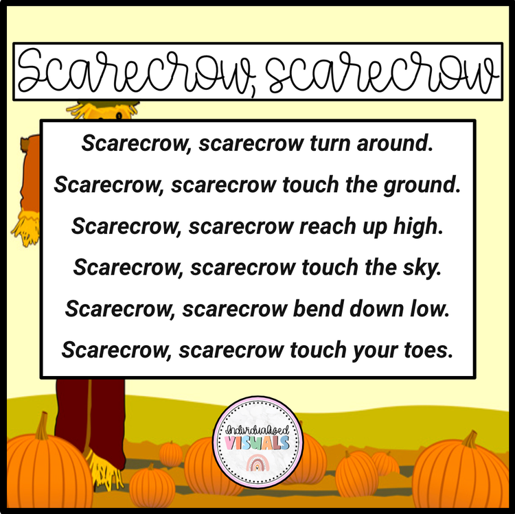 Scarecrow, Scarecrow Fall Nursery Rhyme Activity — Individualized Visuals