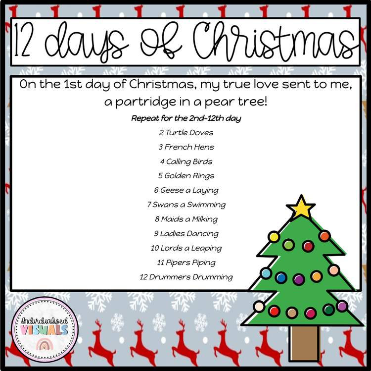 12 Days of Christmas Activity — Individualized Visuals