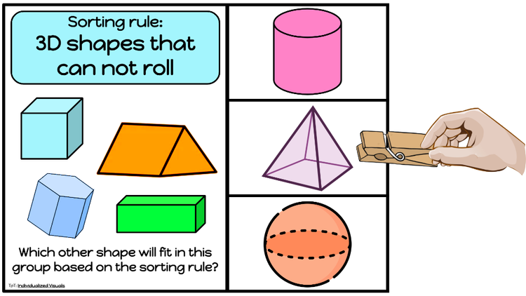 Sorting 2D & 3D Shapes TASK CARDS — Individualized Visuals