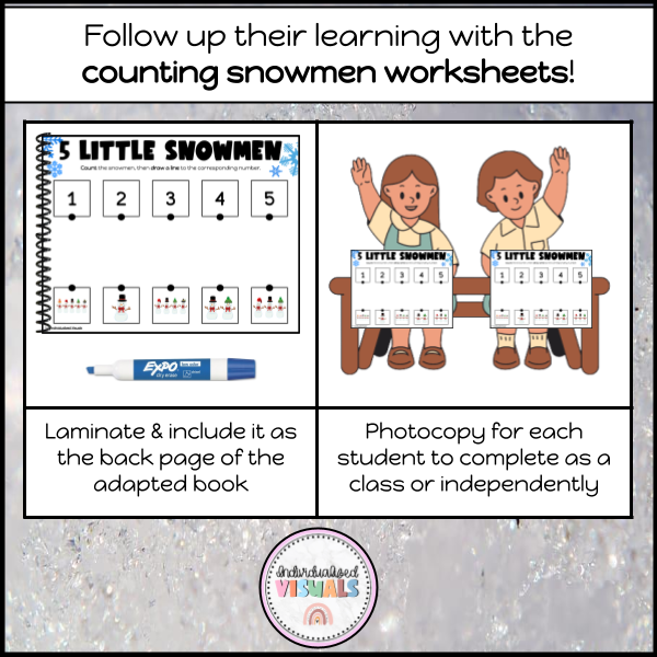 5 Little Snowmen Activity — Individualized Visuals