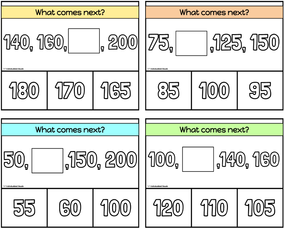 Skip Counting Activities for Special Education — Individualized Visuals