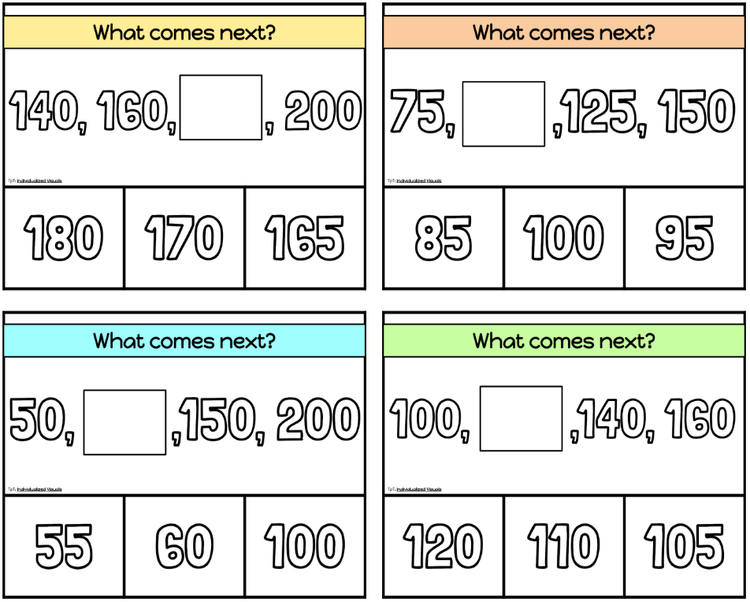 Skip Counting Activities for Special Education — Individualized Visuals