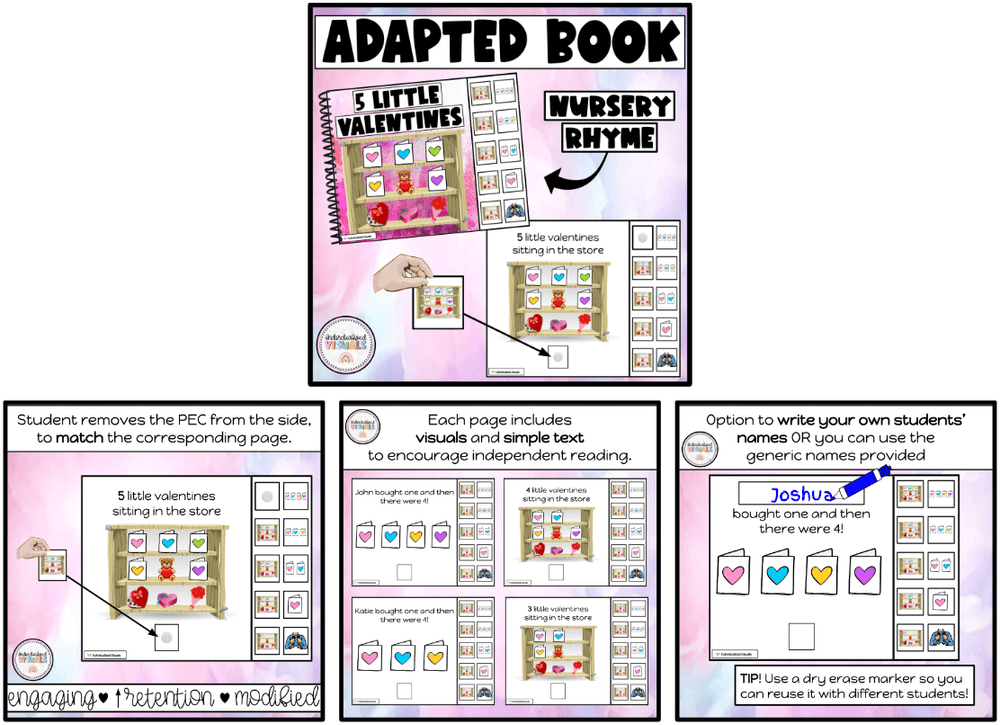 5 Little Valentines Song - Adapted Book for SPEC ED — Individualized ...
