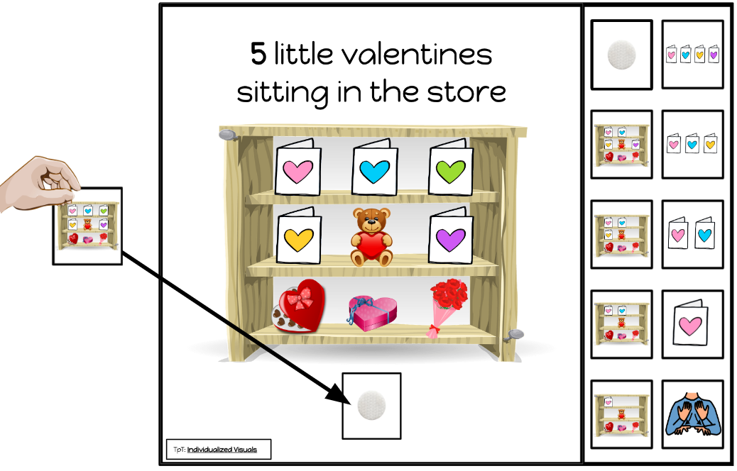 5 Little Valentines Song - Adapted Book for SPEC ED — Individualized ...