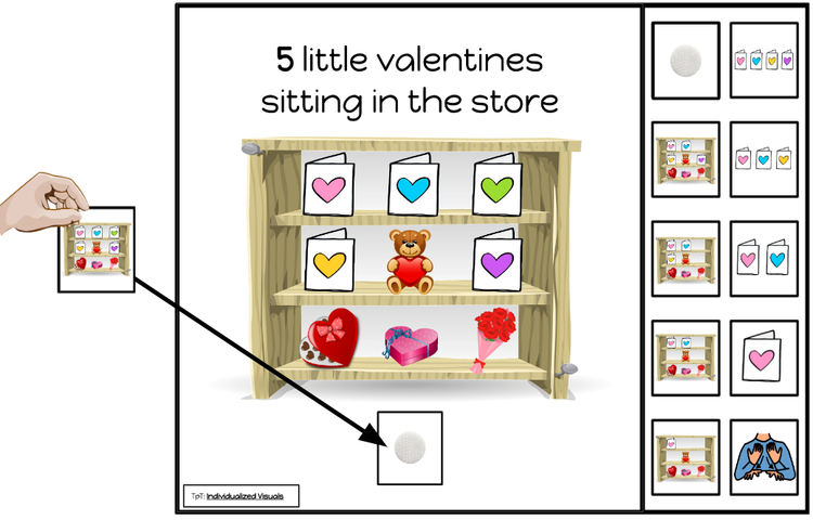 5 Little Valentines Song - Adapted Book for SPEC ED — Individualized ...