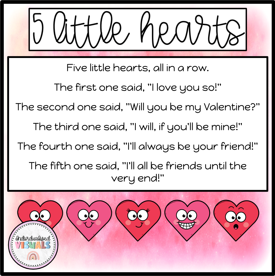 Valentines Day Song Activity for Special Education — Individualized Visuals