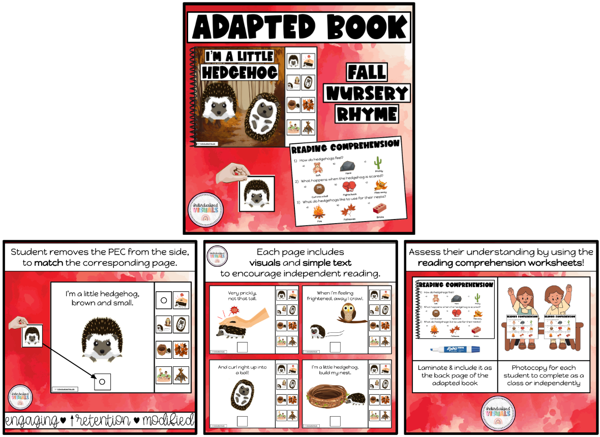 Im A Little Hedgehog Activity — Individualized Visuals