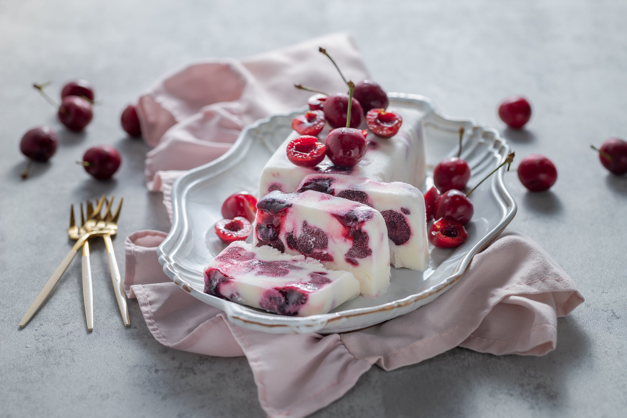 Frozen Cherry Yoghurt Slice | Creamy Dessert with Bekaa Dairy Yoghurt ...
