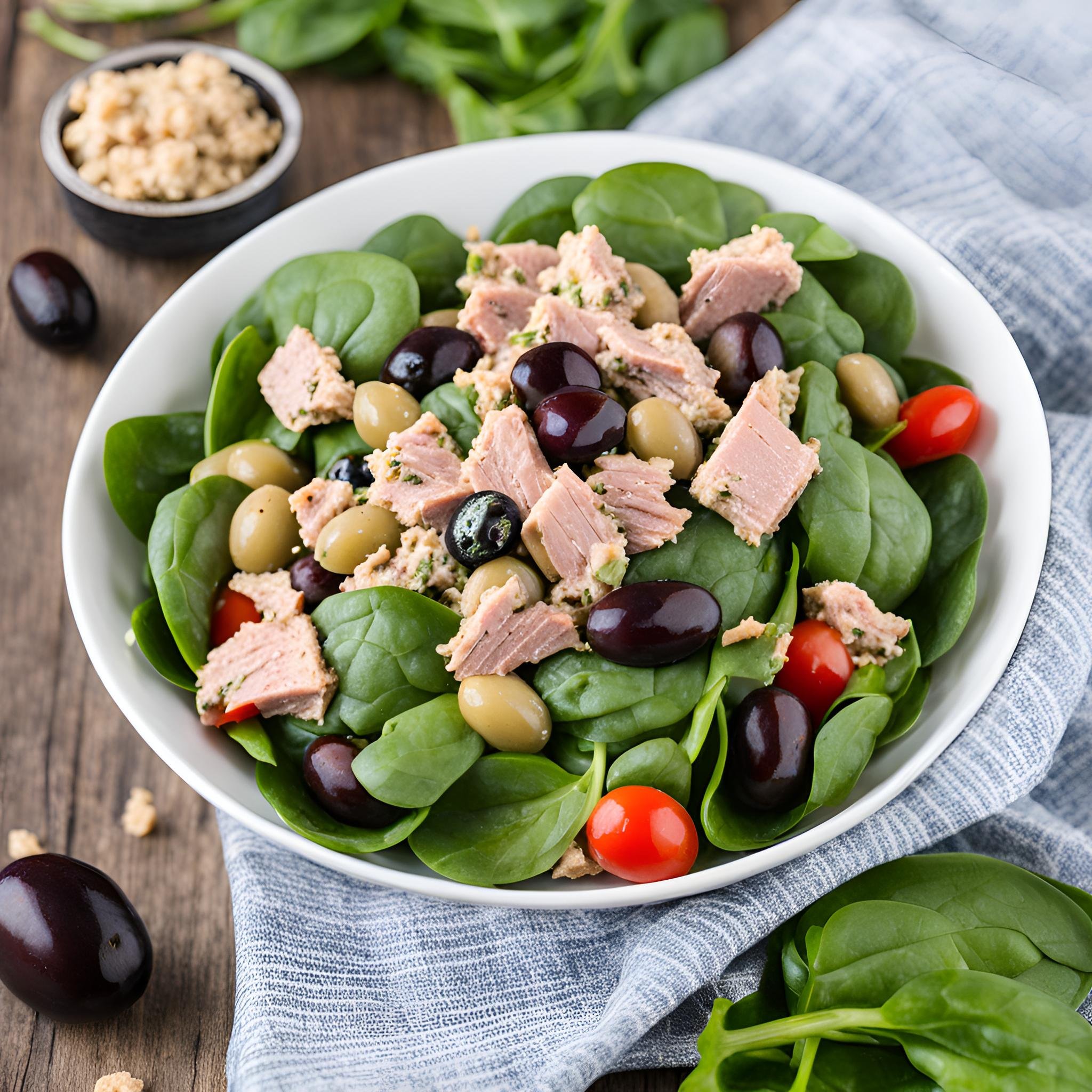 Tuna and Olives Spinach Salad — The Official Mind Diet