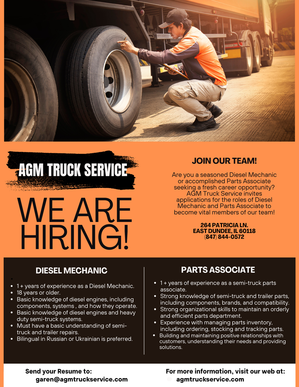 Careers — AGM Truck Service