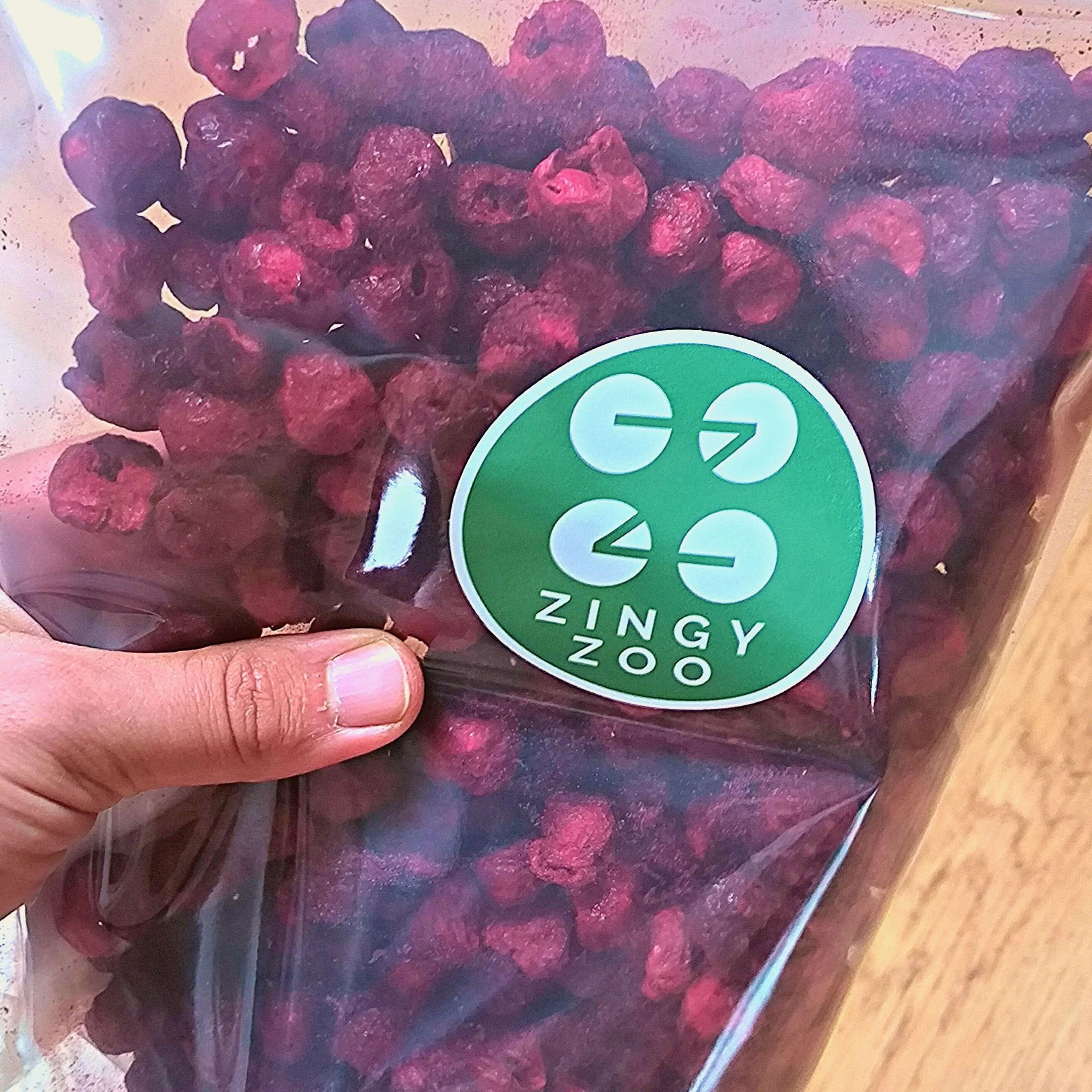Freeze dried raspberry powder, no added sugar — ZingyZoo