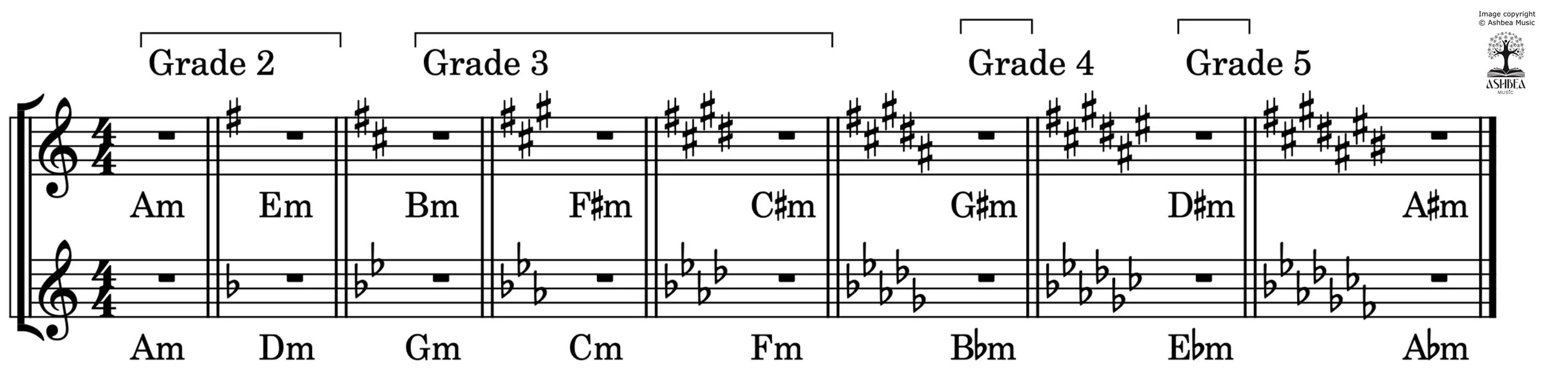 Learn how to memorise your Minor Sharp and Flat Scales and Key Signatures!